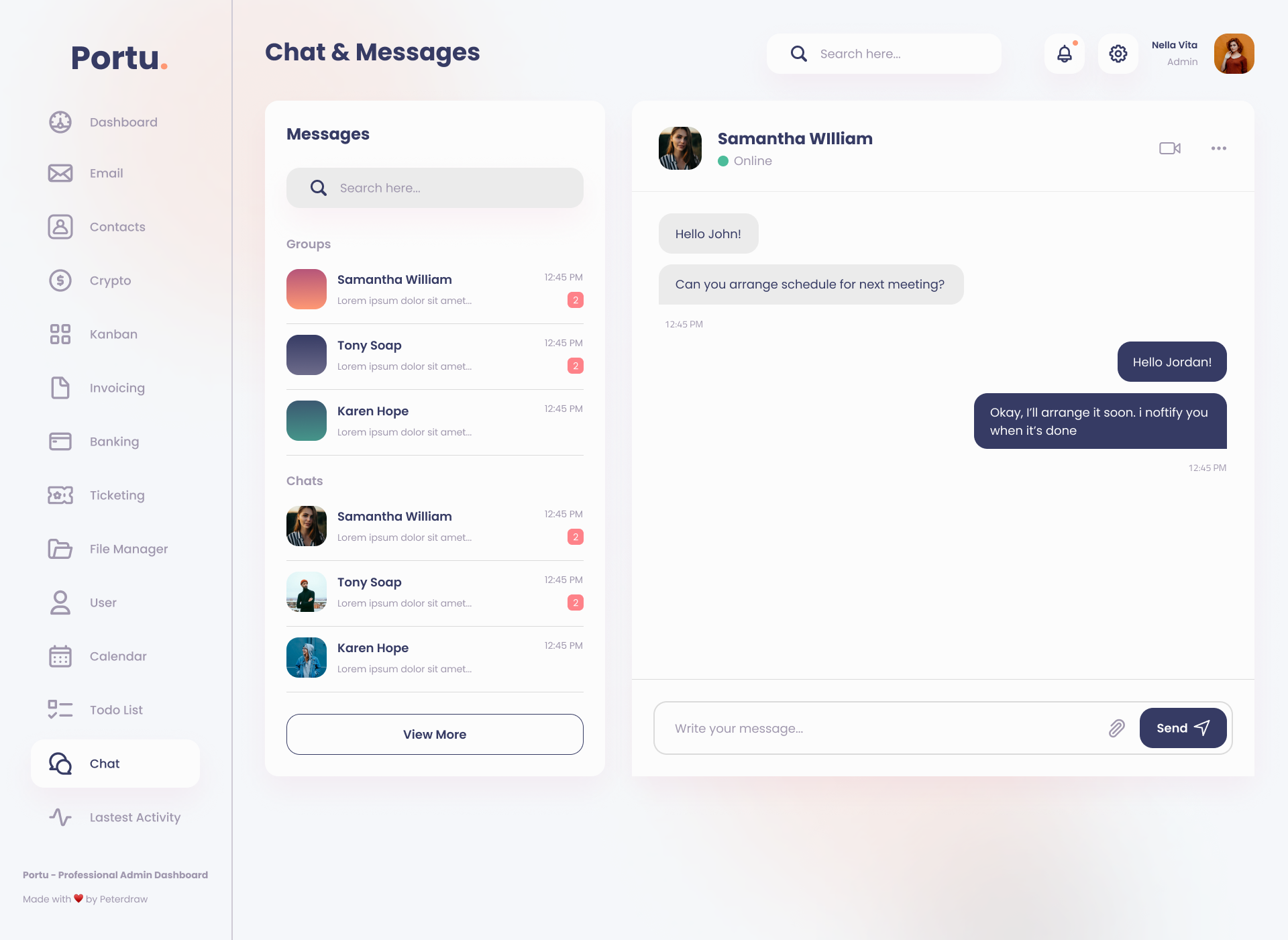 Portu - Elegant and Professional Admin Dashboard Figma by peterdraw